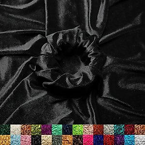 Ice Fabric Stretch Velvet Fabric by The Yard - 60" Wide Soft Stretchy Fabric for Sewing Clothes, Apparel, Costume, Crafts - 90% Polyester 10% Spandex - Black - 1 Yard