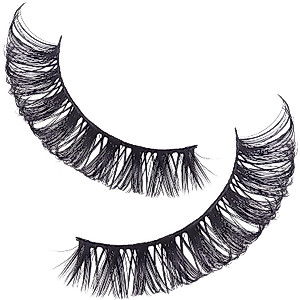 DALAETUS False Eyelashes, 10 Pairs Pack Russian Strip Lashes Natural Wispy Fluffy Lashes 3D Effect Fake Eyelashes