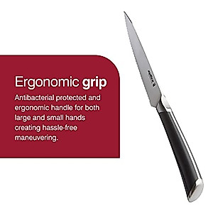 Zyliss Comfort Pro Serrated Paring Knife - Full Tang Vegetable & Bread Knife - Ice Hardened Stainless Steel Serrated Knife - Black/Stainless Steel - 4.5 inches