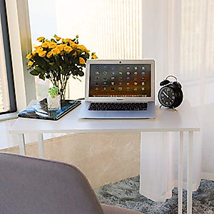 Leopard Outdoor Products Folding Computer Desk for Small Spaces, No-Assembly Space-Saving Home Office Desk, Foldable Computer Table, Laptop Table, Writing Desk, Compact Study Reading Table (White)