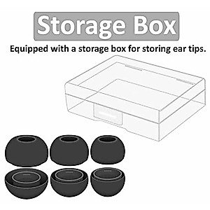 3 Pairs Compatible with AirPods Pro and Pro 2 Ear Tips Buds, Small Medium Large 3 Size Silicone Rubber Eartips Earbuds Gel Cover Accessories Compatible with AirPods Pro 2 and Pro - S/M/L Black