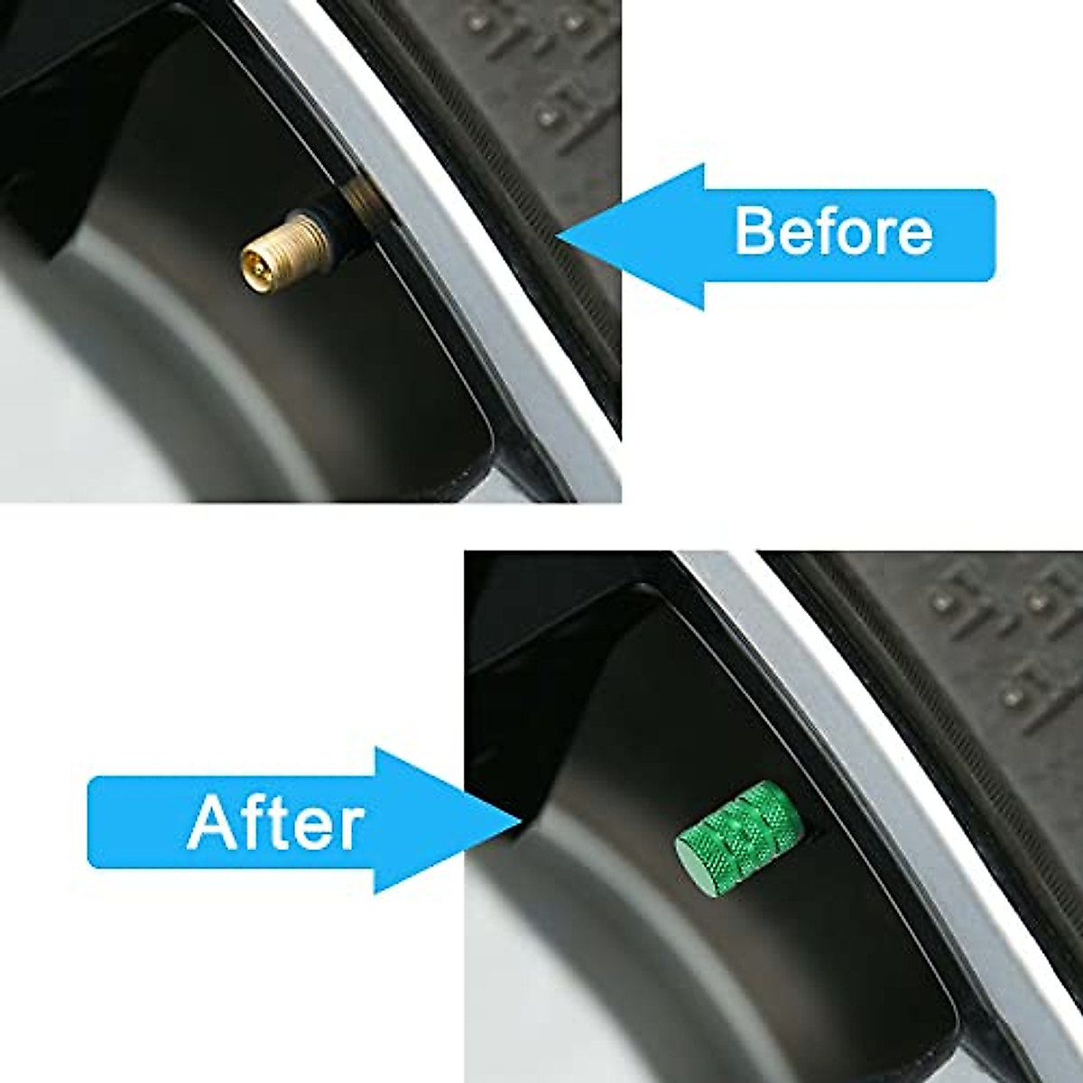 TOMALL Car Auto Wheel Tyre Tire Stem Air Valve Caps Dust Covers for Vehicle Motorcycle Bike