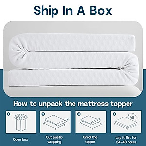 3 Inch Gel Memory Foam Mattress Topper King Size, Cooling Mattress Pad for Back Pain, with Removable Bamboo Cover，Bed Topper Soft & Breathable