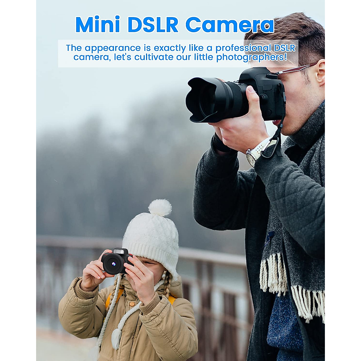 MOREXIMI Upgarded Kids Camera, 4K Digital Camera for Kids with Shutter AF, Rotable Zoom Lens, Video Camera Toy for 8-12 Years Old Boys Girls, Best Christmas Birthday Gifts, with 64G SD Card