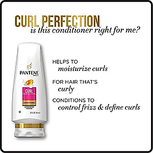 Pantene Pro-V Curly Hair Curl Perfection Moisturizing Conditioner, 12 Fl Oz (Pack of 2)