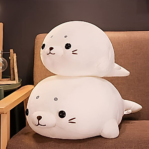 XIOU Cute Seal Plush Toy Stuffed Animal, Super Soft Seal Hugging Pillow, Chubby Seal Plushie Gift for Kids Children Girls Boys Baby Toddlers, Sea Animal Adorable Home Decor (S-19.7in/50cm)