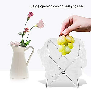 Nicoone Foldable Trash Bag Holder Trash Bin Stand, Folding Mini Plastic Bag Trash Bin Holder Garbage Bags Storage Rack, Space Saving Kitchen Organizer