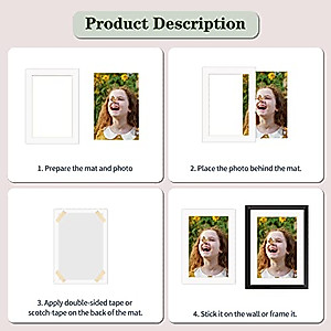 ZBEIVAN 5x7 White Picture Mats for 4x6 Pictures 25 Packs, Acid-Free White Core Bevel Cut Frame Mattes for Photos, Prints, Drawings, or Artworks