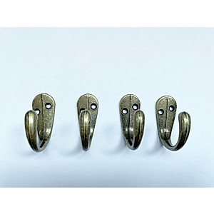 Mokife Coat Hooks Wall Mount, 6 Pack Bronze Rustic Entryway Hooks Heavy Duty Single Metal Utility Hook for Hanging Clothes Jackets Robes Towels Hats Keys Bags Cups