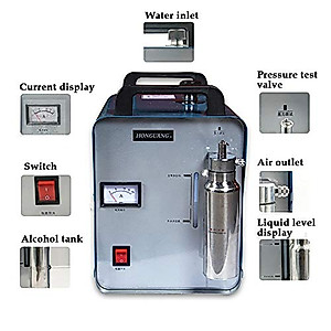 Oxygen Hydrogen Gas Flame Generator Torch Water Welder Acrylic Flame Polisher AC 110V 300W Acrylic Polishing Machine + 1 Gas Torch 75L/H (H160)