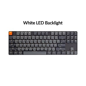 Keychron K1 SE, 87 Keys Ultra-Slim Wireless Bluetooth/USB Wired Mechanical Keyboard with White LED Backlit, Low-Profile Gateron Mechanical Blue Switch Compatible with Mac Windows