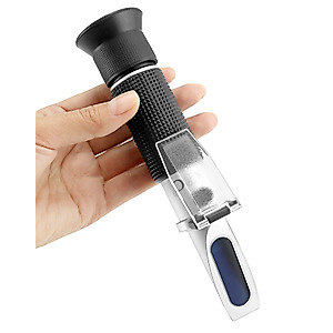 QWORK Beekeeper Refractometer with Automatic Temperature Compensation, Brix 0-32%, Hand Refractometer for Fruit Juice Beer Jam