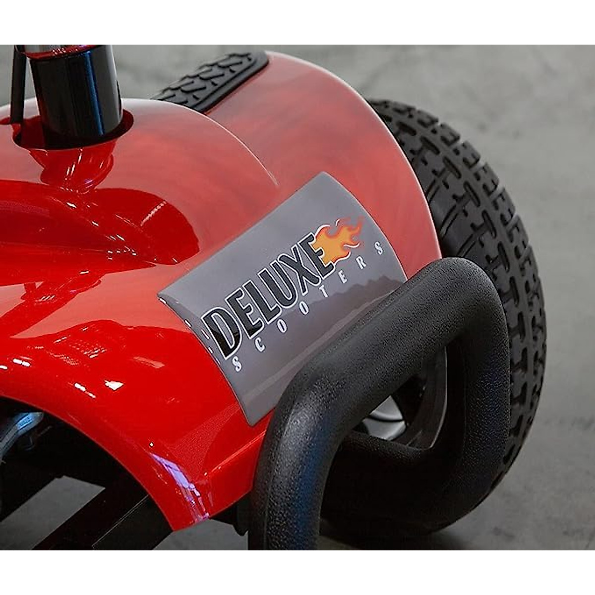 Deluxe Portable Long Range Electric Mobility Scooter, Easy Collapsible 300lbs Weight Capacity Travel Scooter Red