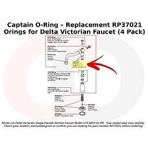 Captain O-Ring – Replacement RP37021 Orings for Delta Victorian Faucet (4 Pack)