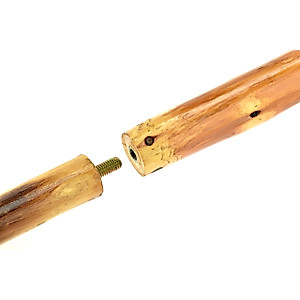 SE 3 Piece 55" Detachable Wood Walking/Hiking Stick - Asian Bianbai with Metal Tip, Reinforced Rubber Tip, and Water-Resistant Travel Pouch - Portable and Durable for Outdoor Adventures