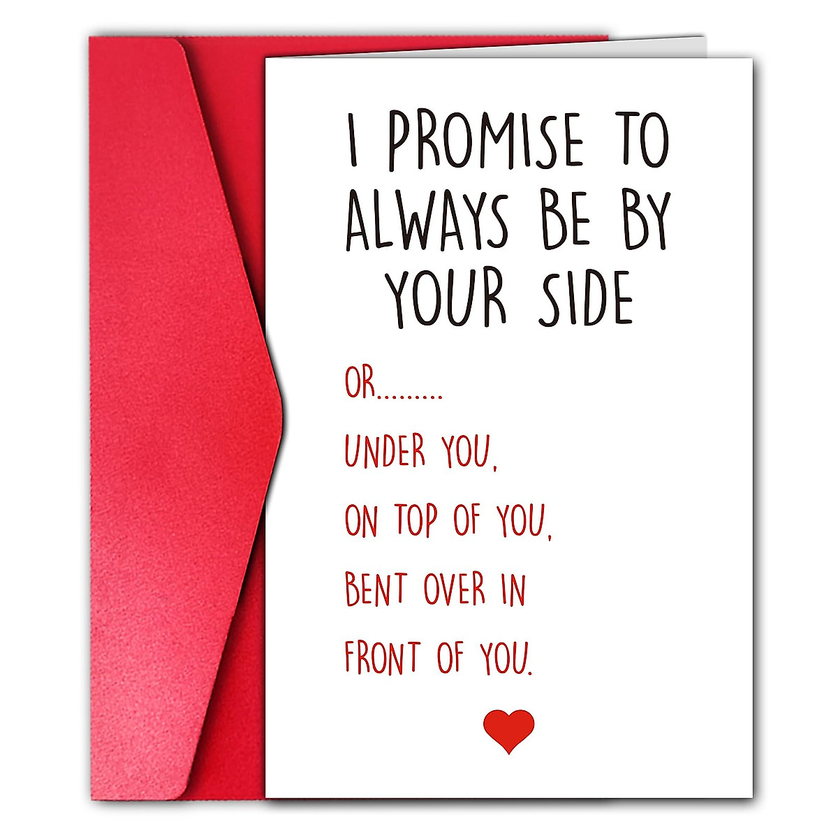 CGBRspacex Funny Anniversary Card for Boyfriend Husband, I Promise to Always Be By Your Side Card, Hilarious Gift for First Second Third Year Anniversary (Top or Under)