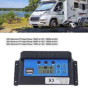 Solar Regulator, Solar Controller LCD Display Power Off Memory PWM for Industry (40A)