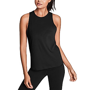 Mippo Women's Open Back Workout Tank Top - Yoga, Gym, Running, Loose Fit Sports Clothes, Black S