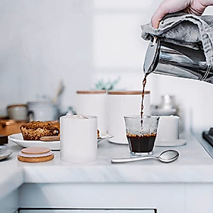 77L Food Storage Jar, 10.13 FL OZ (300 ML), Ceramic Food Storage Jar with Airtight Seal Bamboo Lid - Modern Design White Ceramic Food Storage Canister for Serving Tea, Coffee, Spice and More