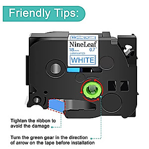 NineLeaf 1 Pack Compatible for Brother TZe-243 TZe243 TZ-243 TZ243 Label Tape 18mm 3/4'' 0.7'' Blue on White Standard Laminated Labeling Work with P-Touch PT-H300 PT-D400VP PT-E500 PT-300 Label Maker