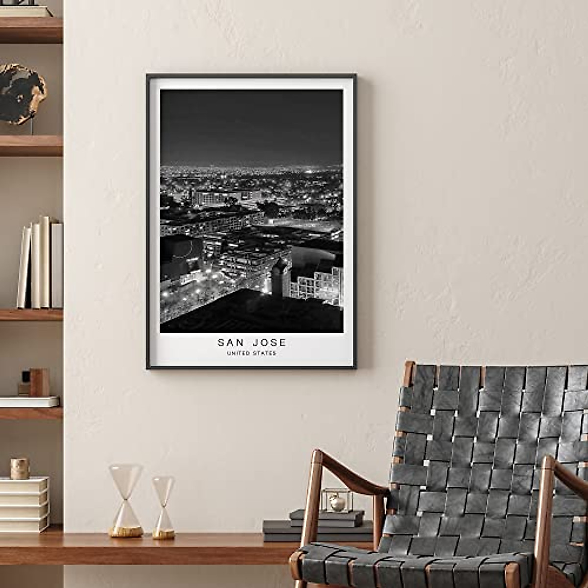 Dear Mapper SanJose United States View Abstract Road Modern Map Art Minimalist Painting Black and White Canvas Line Art Print Poster Art Print Poster Home Decor (Set of 3 Unframed) (12x16inch)