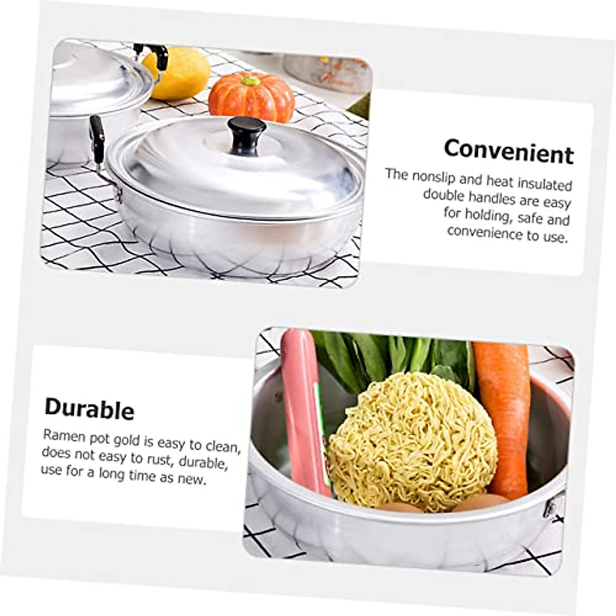 GANAZONO Instant Noodle Pots Cooking Pot Mini Pan Mini Saucepan 3pcs Small Aluminum Pan Ramen Pot Soup Pot Plastic Mini Korean Noodle Pot Korean Ramen Pot Biryani Cooking Pot