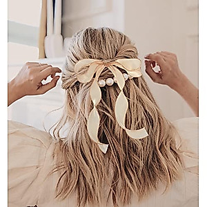 TONIFUL 1-1/2 Inch Wide Gold Wired Chiffon Ribbon Sheer Organza Ribbons for Crafts Floral Bouquets Wedding New Year Eve Party Decorations Valentine's Day Gift Wrapping Bow Making Tree Wreaths (10yd)