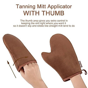 GAIYAH Self Tanning Mitt Applicator Self Tanner Mitt Applicator Tanning Mitts Self Tanner With Thumb Ultra Soft Tanning Glove For Self Tan Mitt Applicator