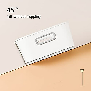 Plastic Storage Basket, Open Storage Bin with Handles - Organizer for Kitchen, Bedroom, Under Sink Bathroom Organizer, Toy Baskets, Food Storage Containers for Organizing - 3 Pcs (White)