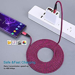 USB Type C Cable, Besgoods 4-Pack 10ft USB C Cable Fast Charge Nylon Braided USB A to C Charging Cable Compatible with Samsung Galaxy Note 8 9 S8 S9 S10, LG V30 V20 G5 G6, Google Pixel and More