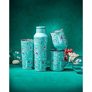 Corkcicle Disney Princess Ariel Tumbler Triple Insulated Stainless Steel Travel Mug, BPA Free, Keeps Beverages Cold for 9 Hours and Hot for 3 Hours, 16 oz