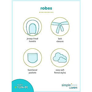 Simple Joys by Carter's Baby Girls' Hooded Sleeper Robe, Pink Hearts, 12-24 Months