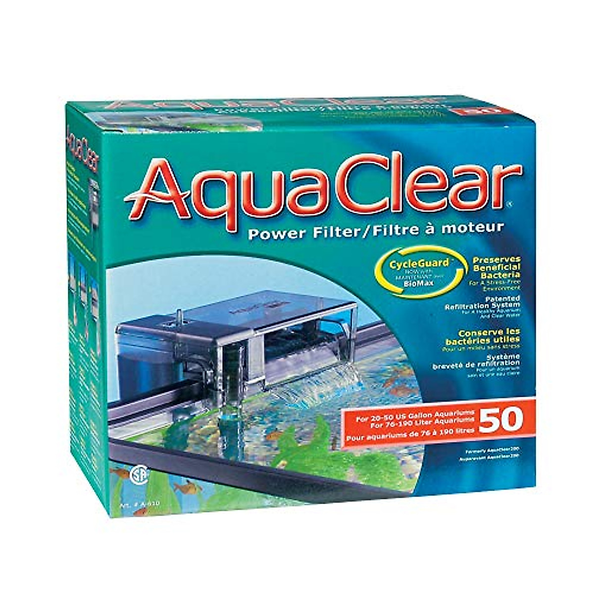 AquaClear 50 Power Filter, Fish Tank Filter for 20- to 50-Gallon Aquariums (Packaging may vary)