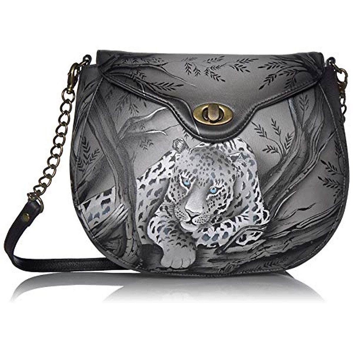 Anna by Anuschka womens Sling Flap Shoulder Bag, African Leopard, One Size US