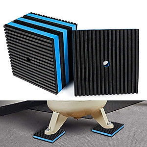Forestchill Anti Vibration Pads, 4" × 4" × 7/8" Heavy Duty Ribbed Rubber Anti Vibration Isolation Pads with EVA Center Layer for Air Compressor, Air Conditioner Unit, HVAC, Treadmill