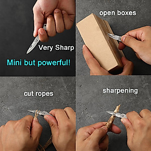 Joy-Touch Mini Titanium Alloy Pocket Knife, Little Sharp Keychain Knife, Small Folding Knife, EDC Box Cutter, Gifts for Men Women