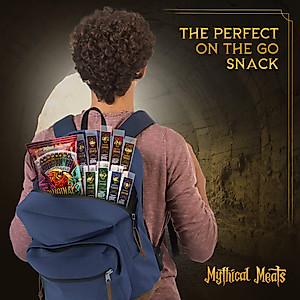 Mythical Meats Original Exotic Flavor Sampler Pack – 10 Exotic Game and Beef Snack Sticks – Dried & Dehydrated Meats Seasoned to Perfection – High Protein Snacks