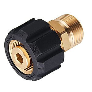 PWACCS Pressure Washer Adapter, M22 15mm Female to M22 14mm Male Fitting, Power Washer Hose and Gun Coupler, 5000 PSI