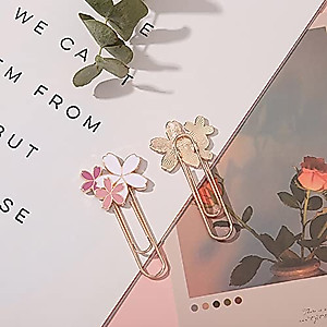 6 Pack Three Cherry Blossoms Cute Paperclip Bookmarks Office Supplies Planner Accessories Clips On Bookmark