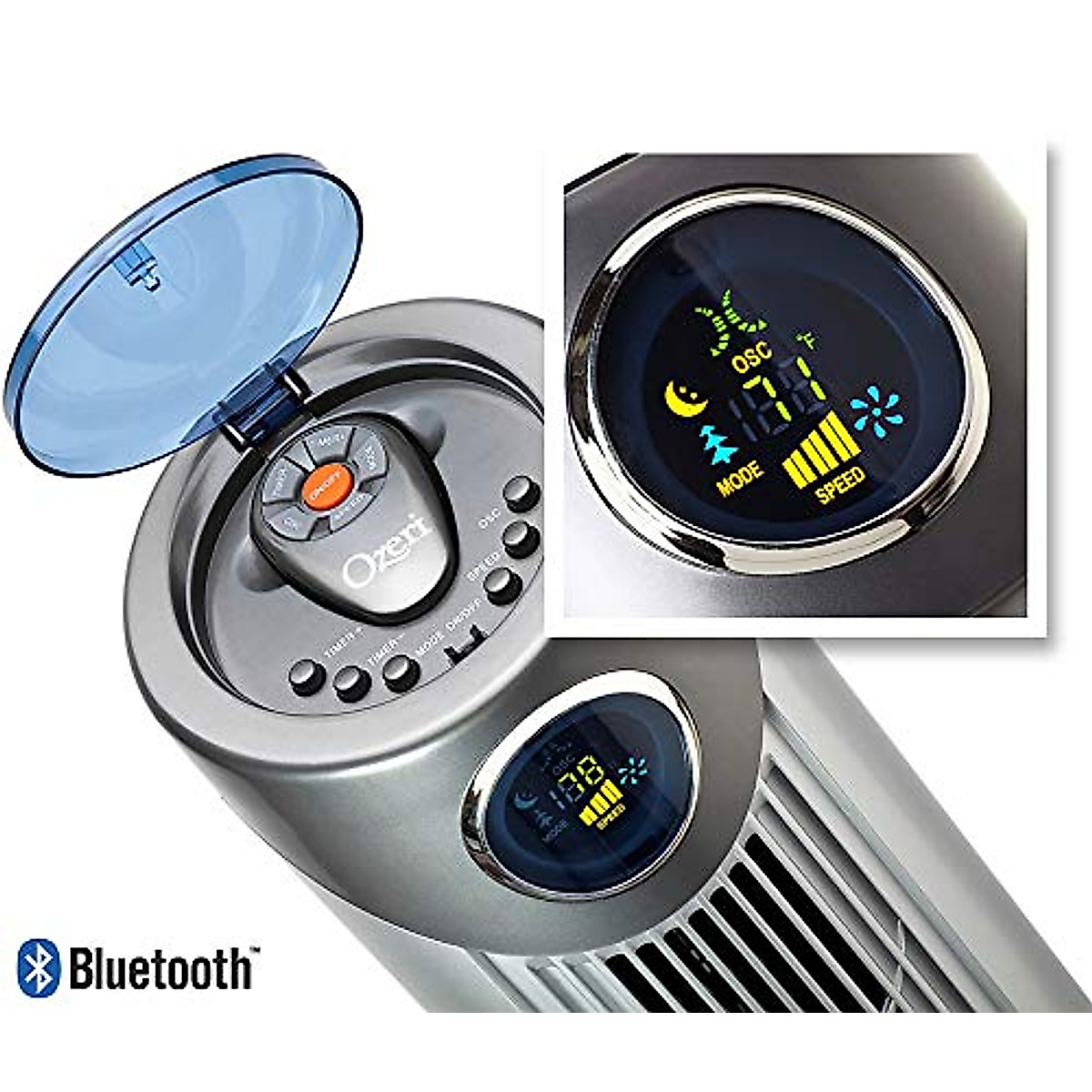 Ozeri Ultra 42” Oscillating Tower Fan, with Bluetooth and Noise Reduction Technology
