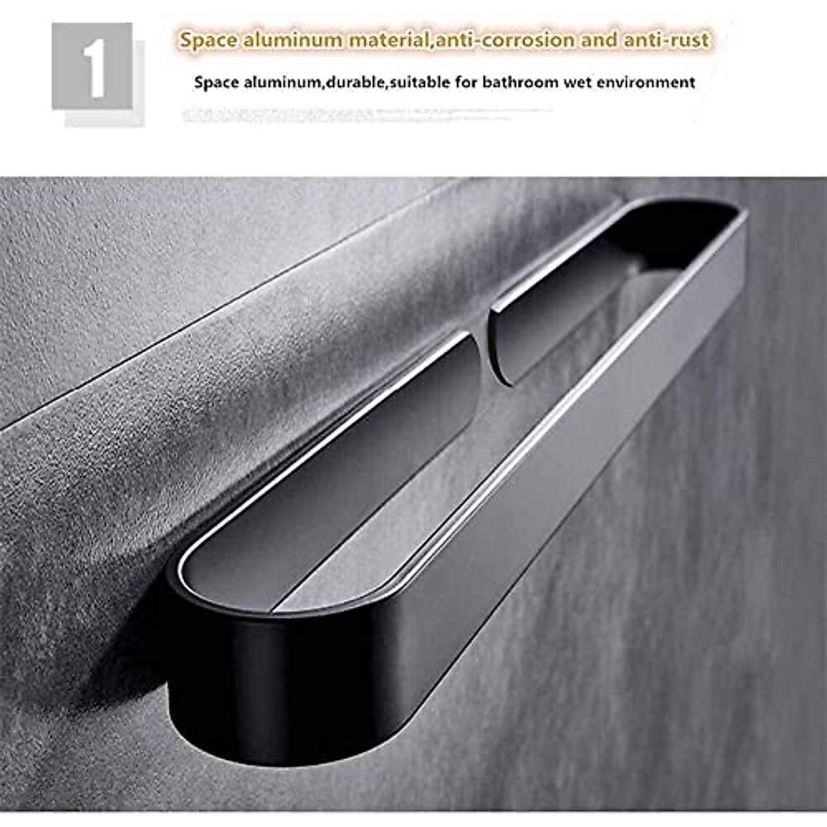 Towel Racks, Towel Rack Simple Bathroom Kitchen Home Space Aluminum Single Bar Wall Mounted Towel Rack Bathroom/D/60Cm