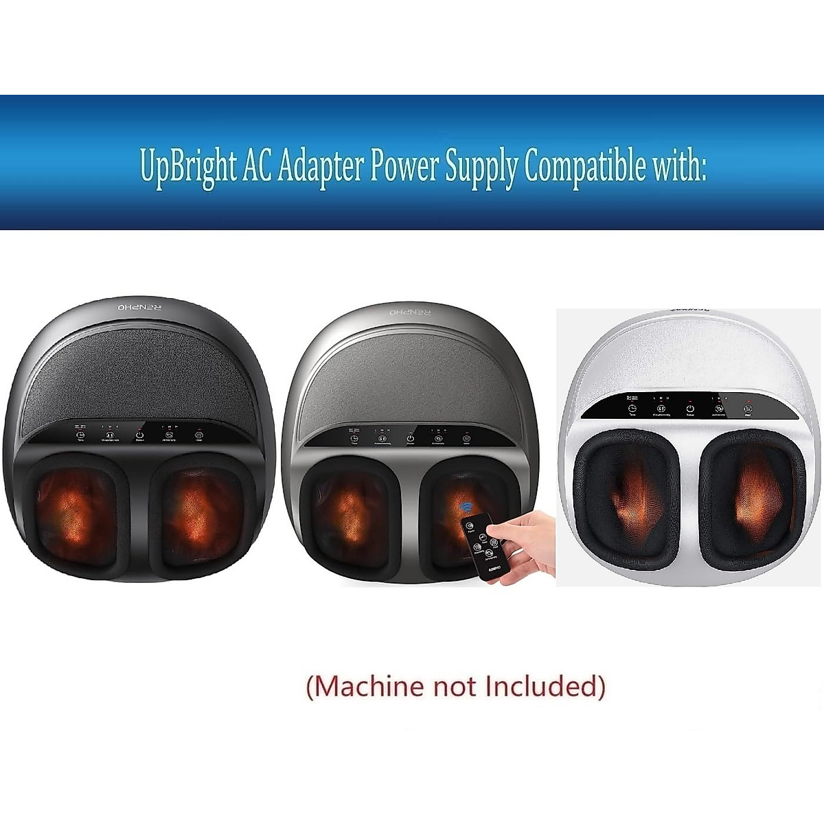 UpBright 12V AC/DC Adapter Compatible with RENPHO RF-FM059 R US RF-FM059US RF-FM059R RF-FM059R-EU RF-FM059W Shiatsu Foot Massager Innov IVP1200-2500 IVP12002500 12.0V 2.5A 30W Power Supply Charger