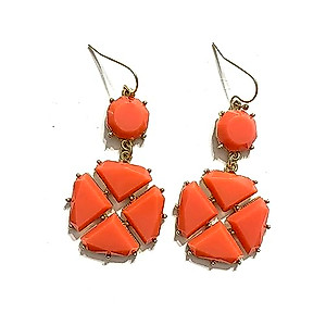 Tangerine orange dainty delicate acrylic cabachon DANGLE EARRING Material Acrylic plastic lucite plexiglass tmcryatal bling