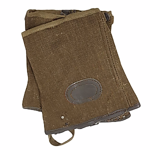 GENUINE MILITARY SURPLUS Vintage Italian Gaiters,Boot Guard,Canvas,Leather Trim,Hiking Gear,Protects Against Water Muds and Thorns,Made in Italy,with Laces (3),Olive Drab