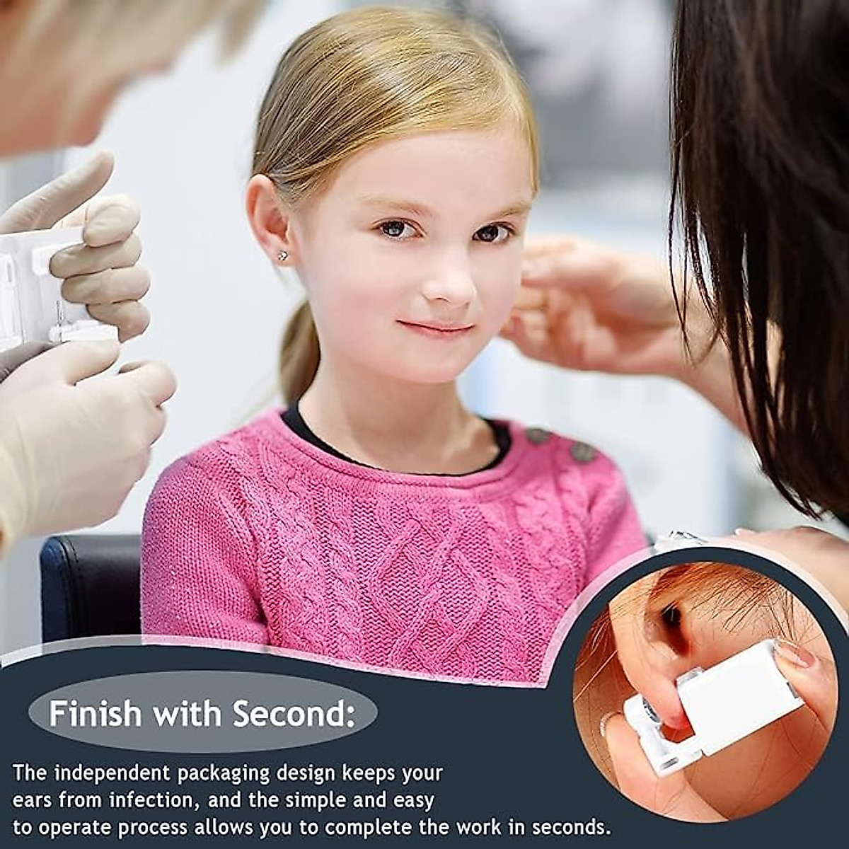 prgislew Ear Piercing Gun Kit 18Pcs Disposable Ear Piercing Kit Including 6Pcs Self Ear Piercing Gun with 6Pcs Built-in Earrings Stud 6Pcs Clean Tools for Ear Cartilage Tragus Helix Piercing Kit