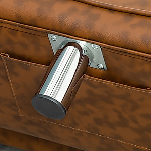 PawHut Pet Sofa Dog Bed Couch, Foldable Cat Lounger PU Leather Cover for Medium & Large Sized Animals, 39" x 21.75" x 17.75", Expandable to 52" x 30.25" x 7", Brown