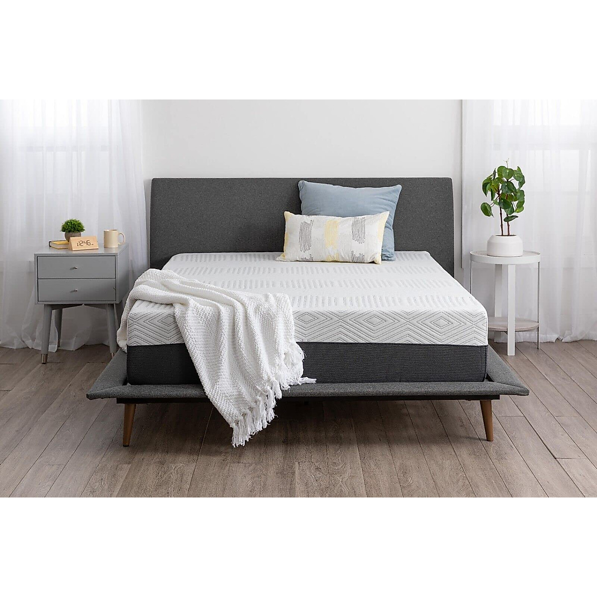 Tulo 12" Gel and Charcoal Infused Mattress in a Box | Memory Foam | Medium Comfort | Cal King Size