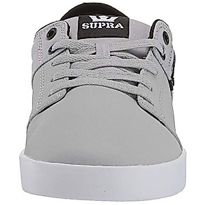SUPRA Unisex-Adult Stacks II Skate Shoe, LT Grey TUF-White, 8 Regular US