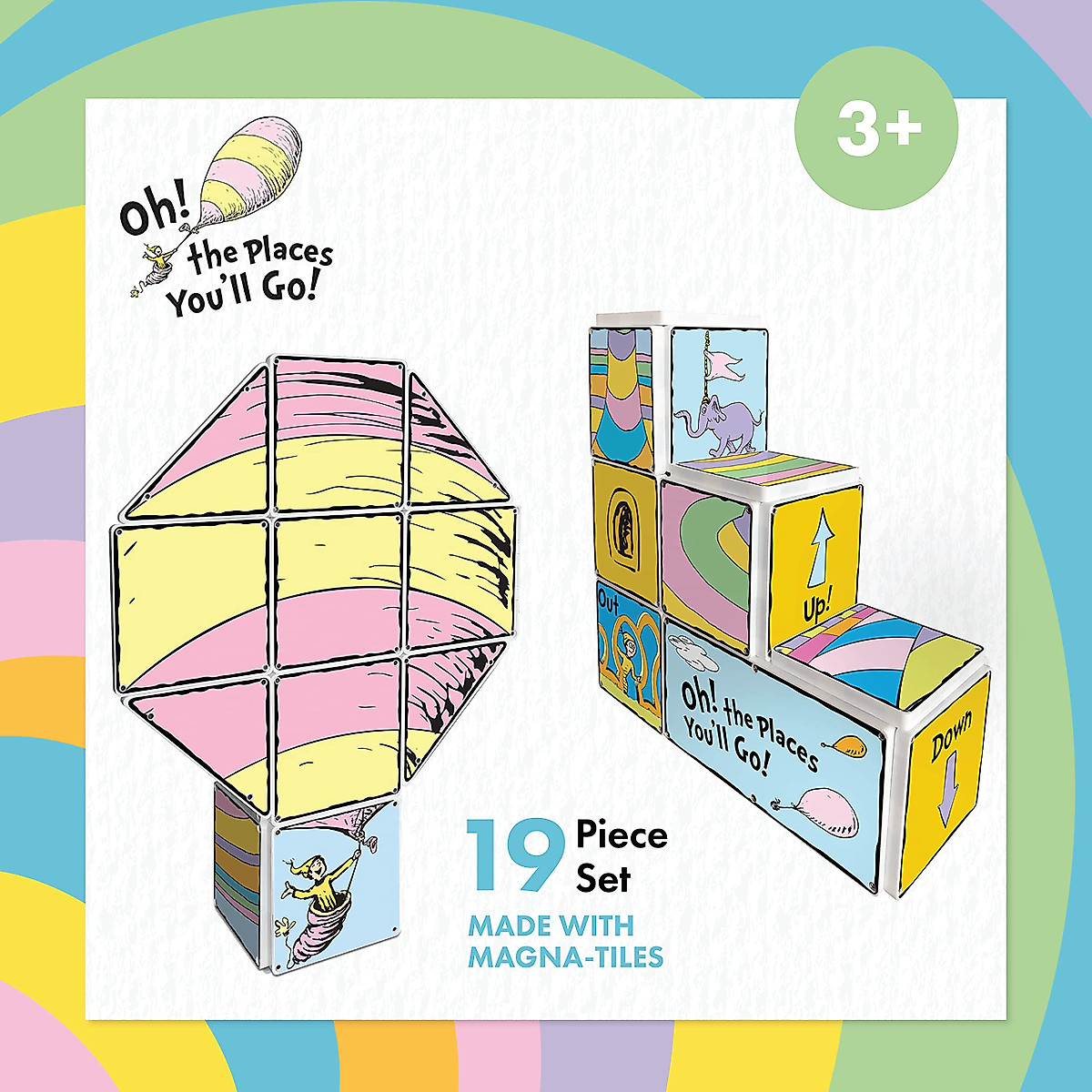 Dr. Seuss Oh! The Places You'll Go! Magna-Tiles Structure Set, Original Magnetic Building Tiles Making Learning Fun and Hands-On, Versatile Educational Toy for Kids Ages 3 Years +