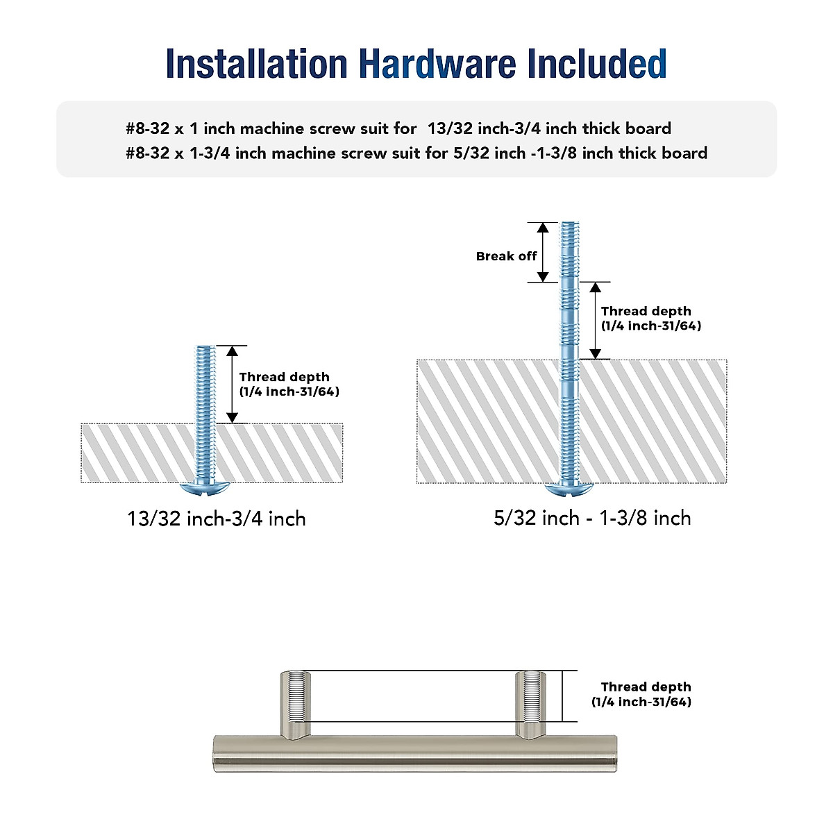 30 PACK 5 Inch Cabinet Pulls with 3 Inch (96mm) Hole Center Stainless Steel Kitchen Cabinet Handles Brushed Nickel Drawer Pulls Kitchen Cabinet Hardware for Cabinets Cupboard,Drawer,Wardrobe